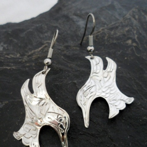 Sterling Silver Native Hummingbird Earrings - Double Dragon Jewelry Ltd