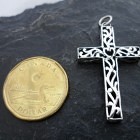 Large Sterling Silver Filigree Cross Pendant - Double Dragon Jewelry Ltd