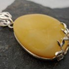 Sterling Silver Butter Amber Pendant - Double Dragon Jewelry Ltd