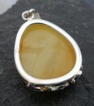 Sterling Silver Butter Amber Pendant - Double Dragon Jewelry Ltd